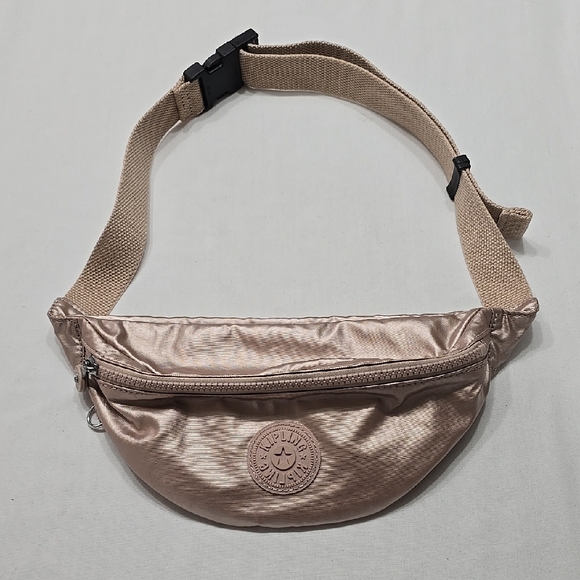 Kipling | Bags | Kipling Metallic Light Pink And Beige Waist Bag Fanny ...